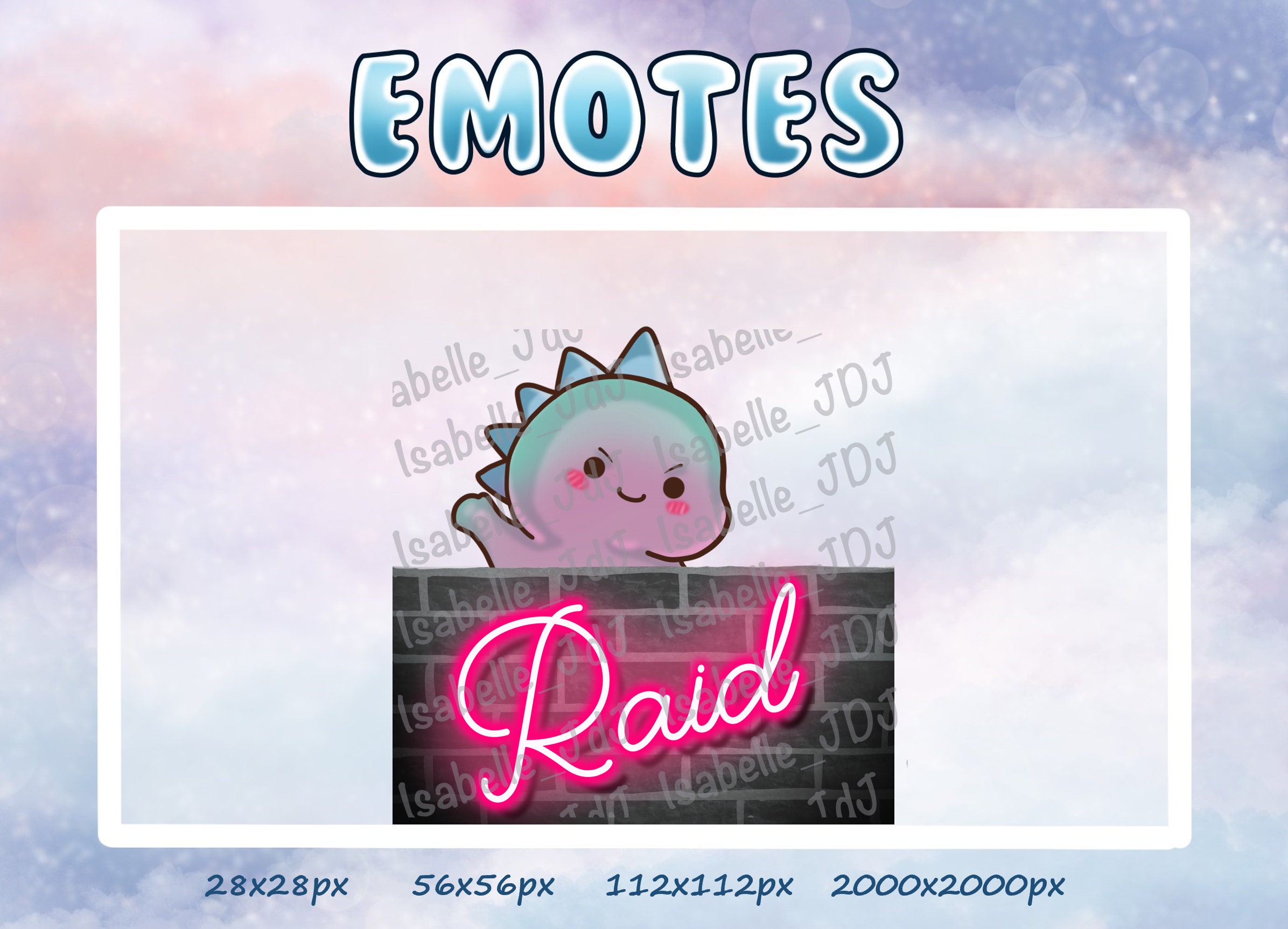 Pack 2 - Cute Dinosaur Emote Green Dinosaur Emote Dino Emote for Twitch ...
