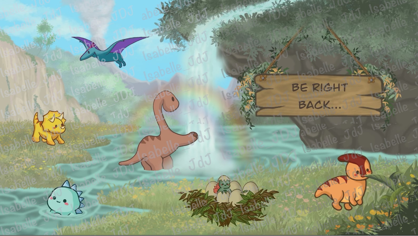 4 ANIMATED Dinosaur Twitch Screens Cute Dino Screen Overlay Twitch ...