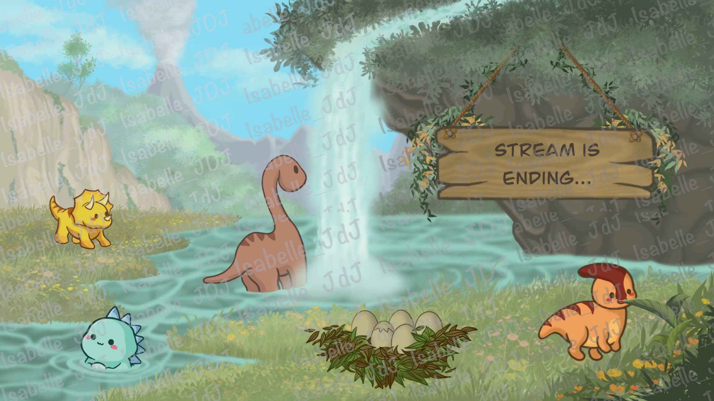 4 ANIMATED Dinosaur Twitch Screens Cute Dino Screen Overlay Twitch ...