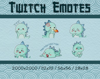 Pack 3 4xanimated Green Dinosaur Emote Cute Dino Emote for Twitch Emote ...