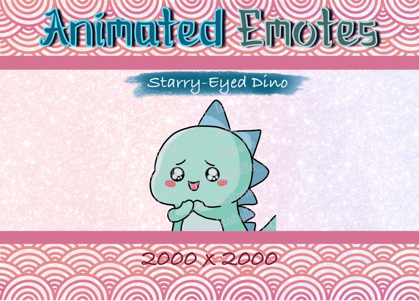 Pack 1 6xanimated Green Dinosaur Emote Cute Dino Emote for Twitch Emote ...