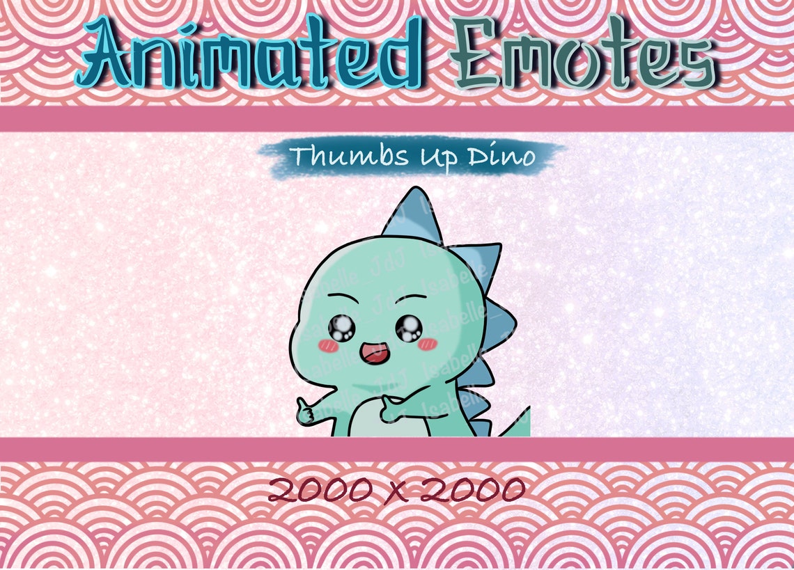 Pack 1 6xanimated Green Dinosaur Emote Cute Dino Emote for Twitch Emote ...