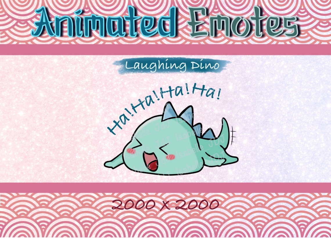 Pack 1 6xanimated Green Dinosaur Emote Cute Dino Emote for Twitch Emote ...