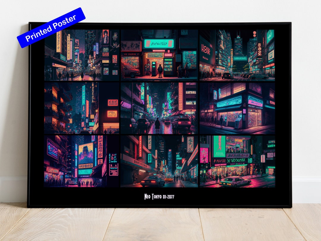 Cyberpunk Poster Neo Tokyo | Collage Poster | Futuristic Wall Art ...