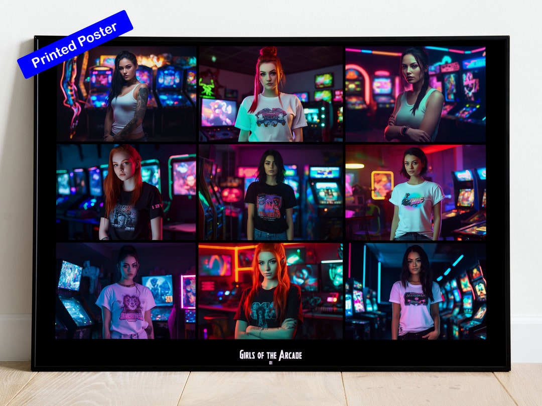 Girls of the Arcade | Gamer Girl Poster | Eco-friendly Fsc-certified ...