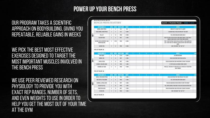Bodybuilding Blitz: Bench Press Mastery - Etsy