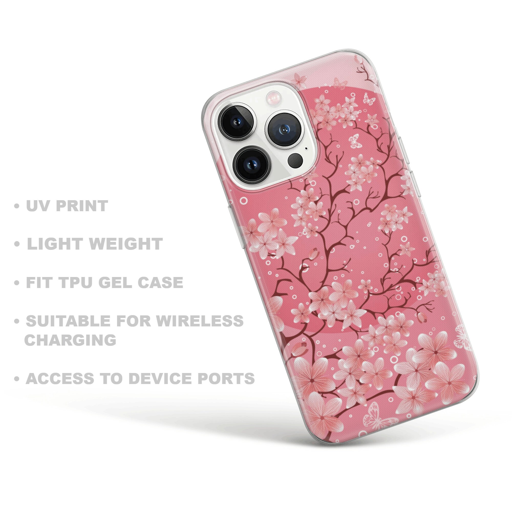 Sakura Phone Case Cherry Blossom Cover for iPhone 15 14 13 12 Pro 11 XR ...