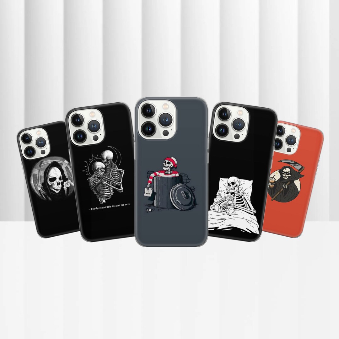 Skeleton Phone Case Death Bones Cover for iPhone 15 14 13 12 Pro 11 XR ...
