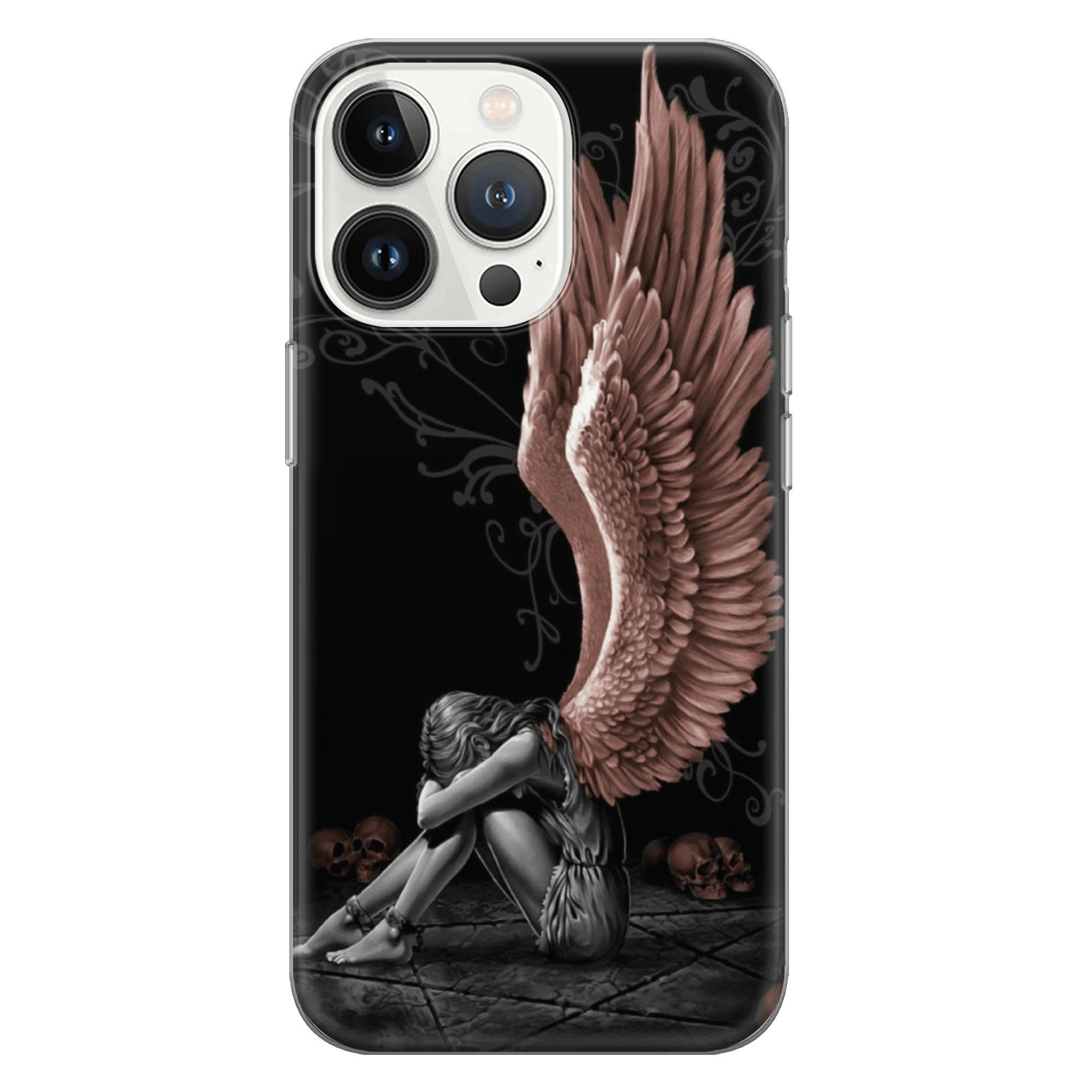 Angel Wings Phone Case Soul Girl Cover for iPhone 15 14 13 12 Pro 11 XR ...
