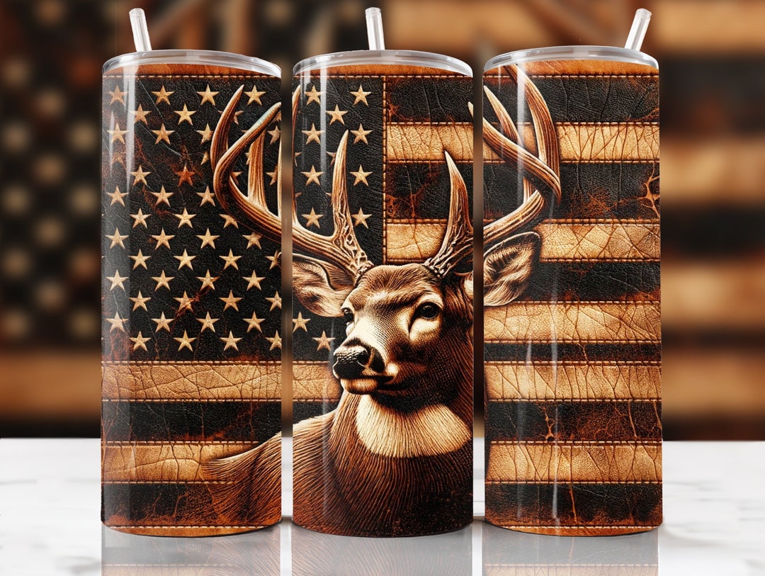 Deer Burnt Leather 20oz Tumbler Wrap for Hunters for Veterans - Etsy