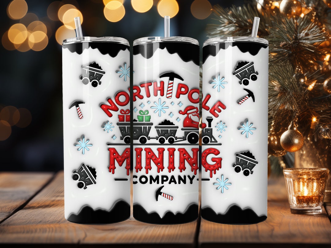 20oz Skinny Tumbler Wrap North Pole Mining Company Tumbler - Etsy