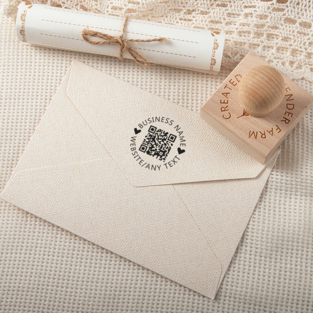 Custom Qr Code Self-inkrubber Stamp Qr Codeqr Social - Etsy