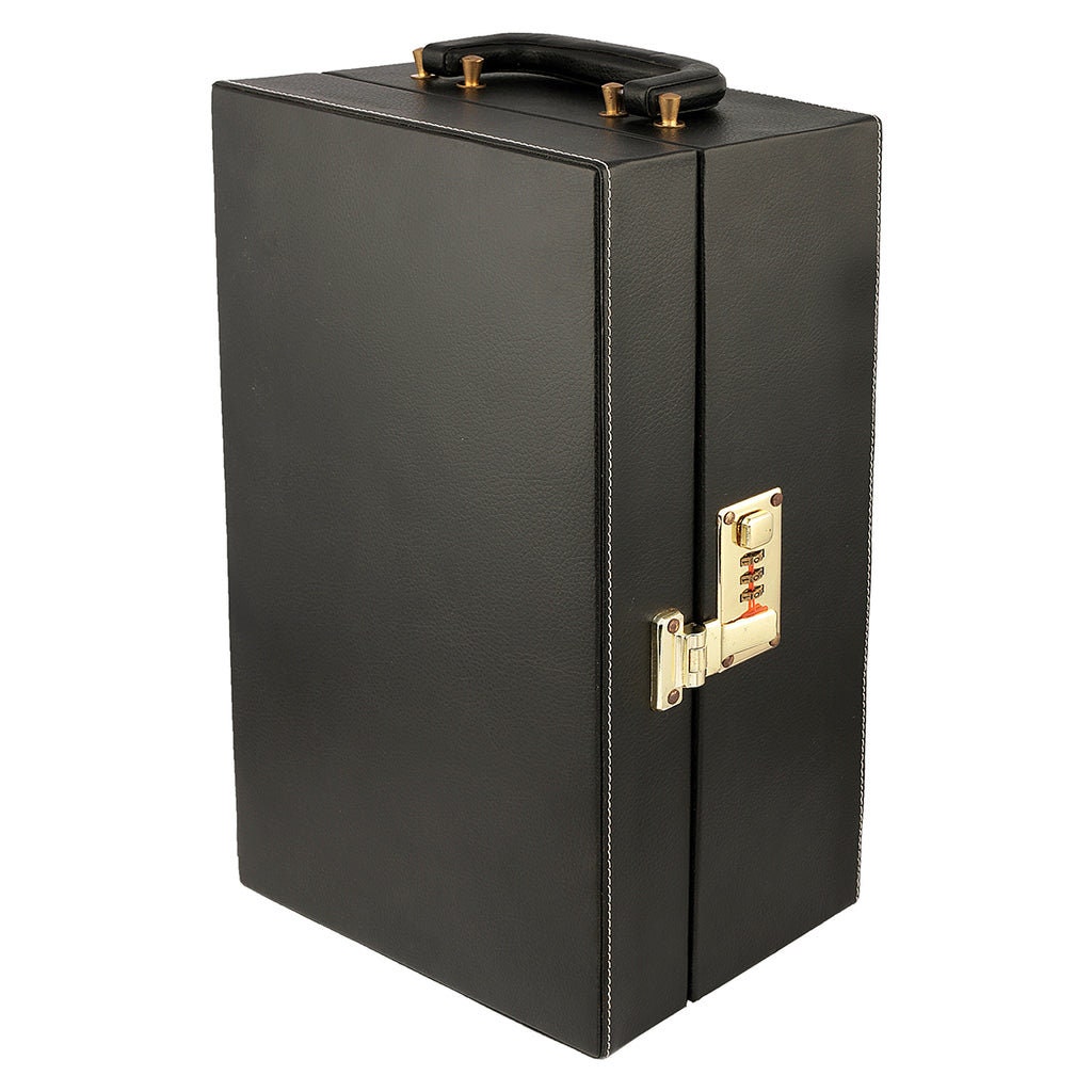 Black Elegant Bar Accessories Tool | Portable Leatherette Briefcase Bar ...