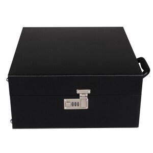 Vegan Black Bar Accessories Tool Box | Portable Leatherette Briefcase ...