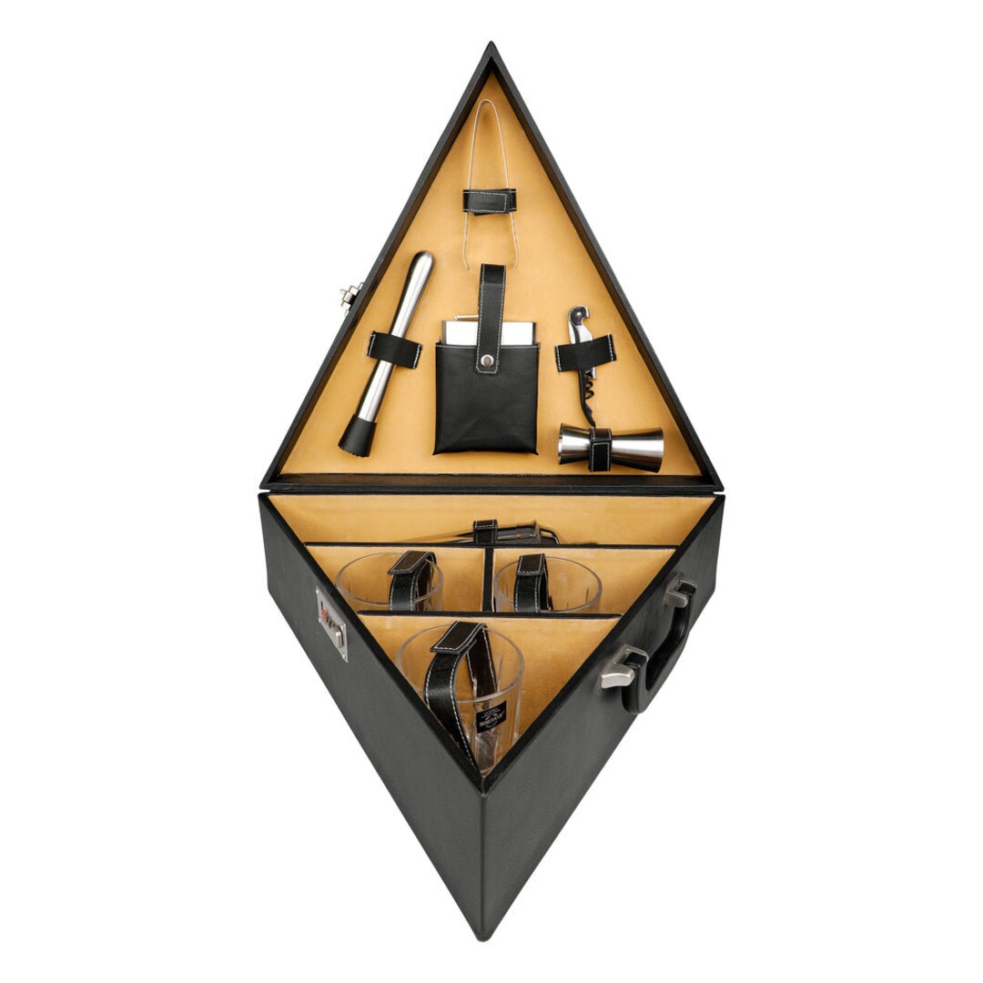 Triangles Accessories Tool Barset | Portable Leatherette Briefcase Bar ...