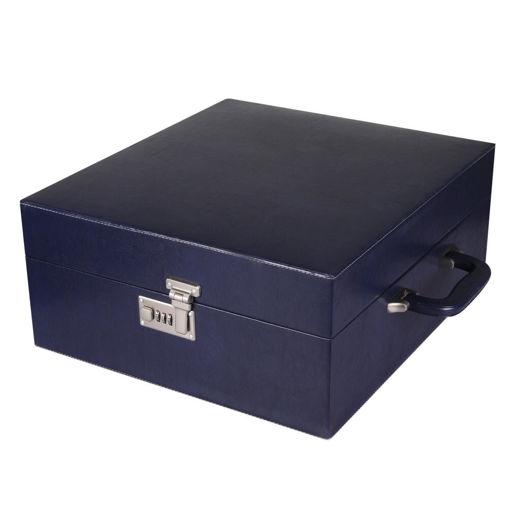 Blue Bar Accessories Tool Box Portable Leatherette Briefcase Bar Set ...