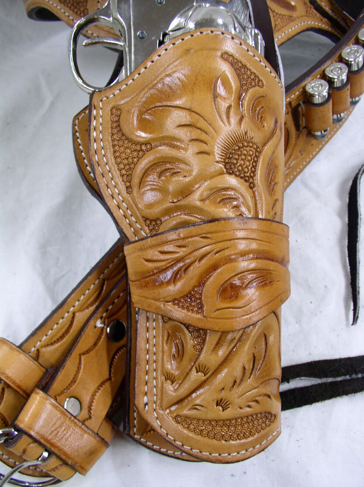 Western Holster Gun Cover Revolver Floral Tooled Leather Cowboy Rigs ...