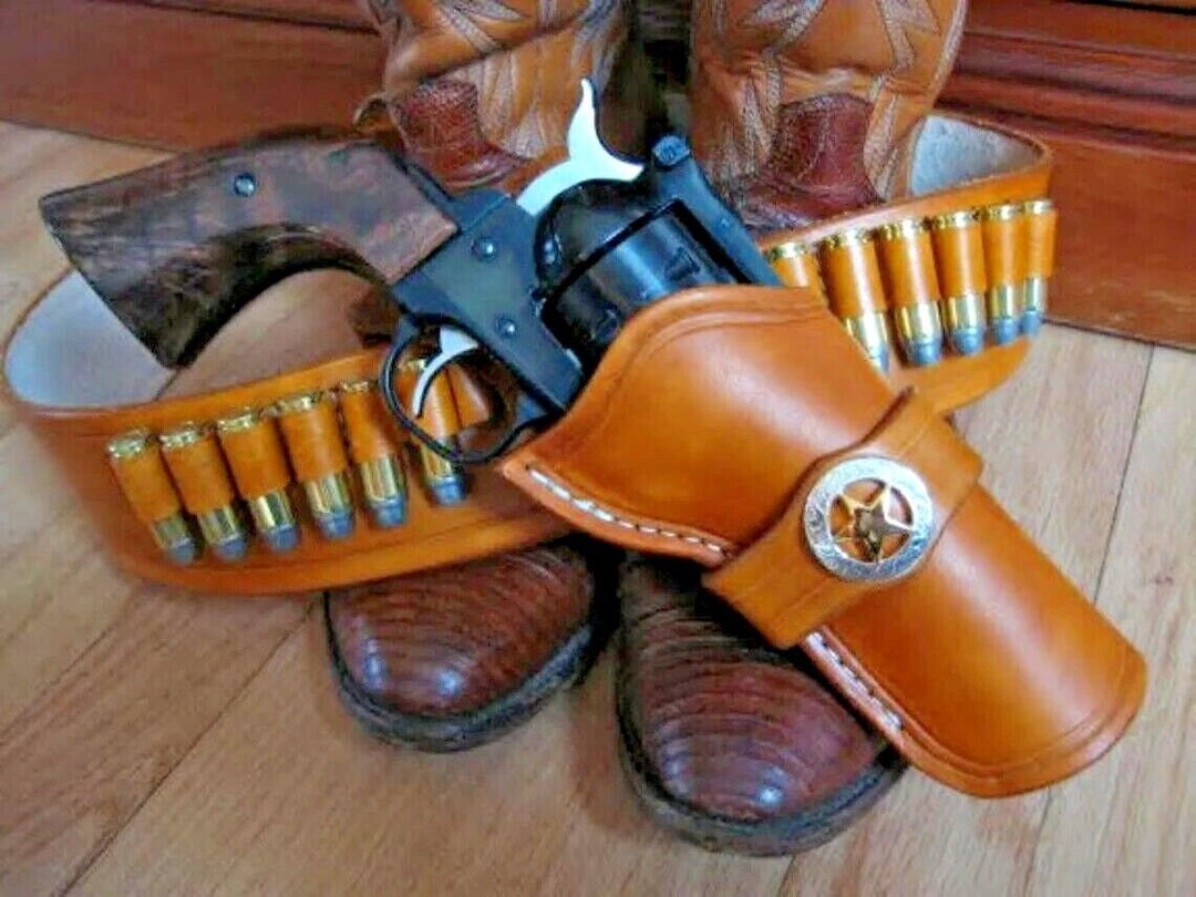 Western Leather Cross Draw Gun Holster Fits to 4 8 Gun Model Pistol Gun ...