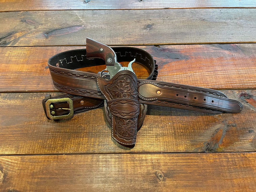 Right Hand Handmade Cowboy Gun Belt, Bullet Loop, Ammo ,for .22, .38 ...