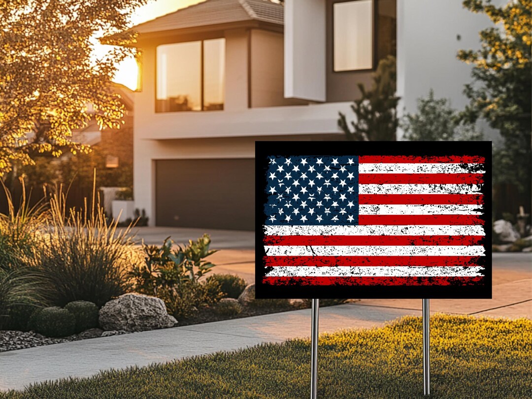 American Flag Yard Sign,2418 Inches Yard Sign,usa Flag Yard Sign ...