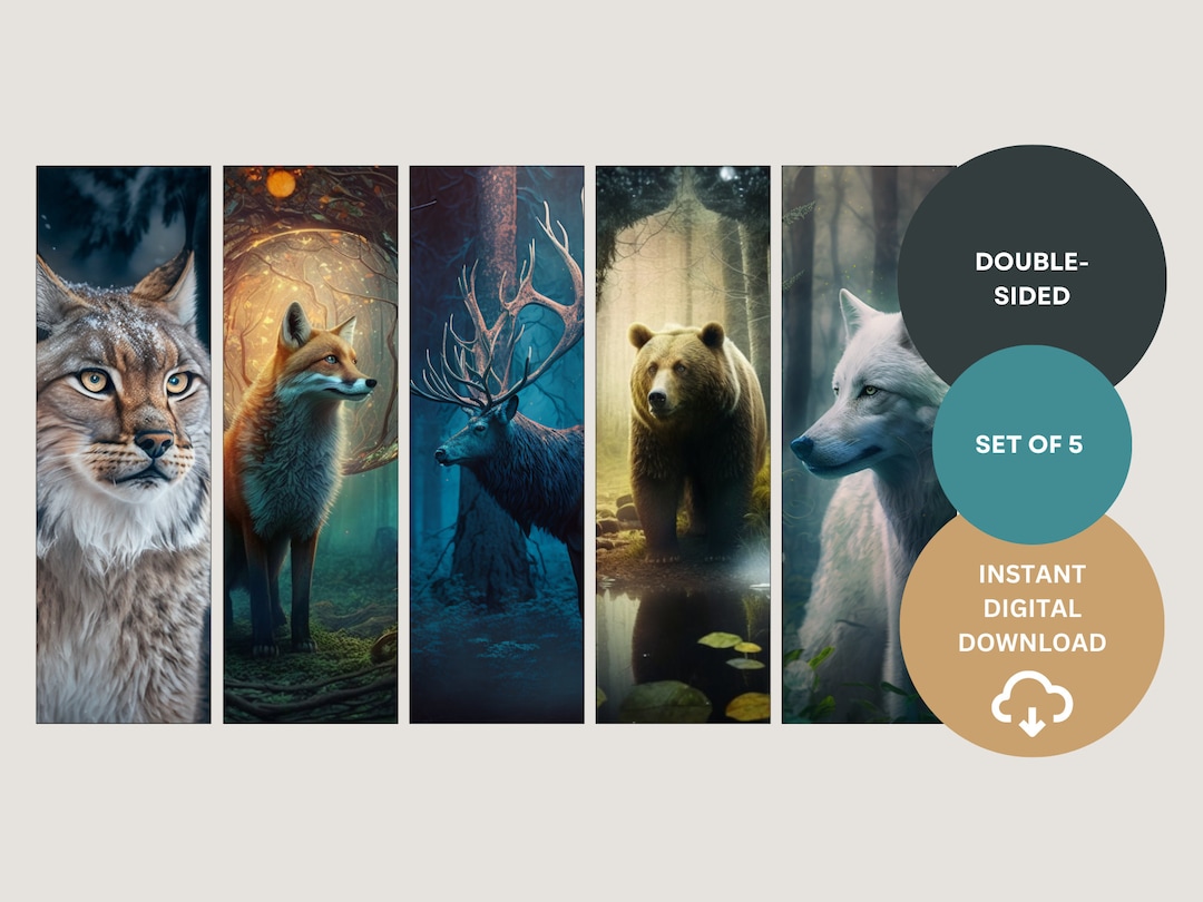 Double-sided Set of Unique and Digital Bookmarks for Book Lovers ...