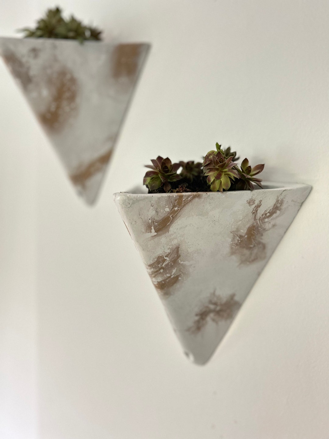 Geometric Wall Planter - Triangle Pyramid - Sconce Planter - Plant ...