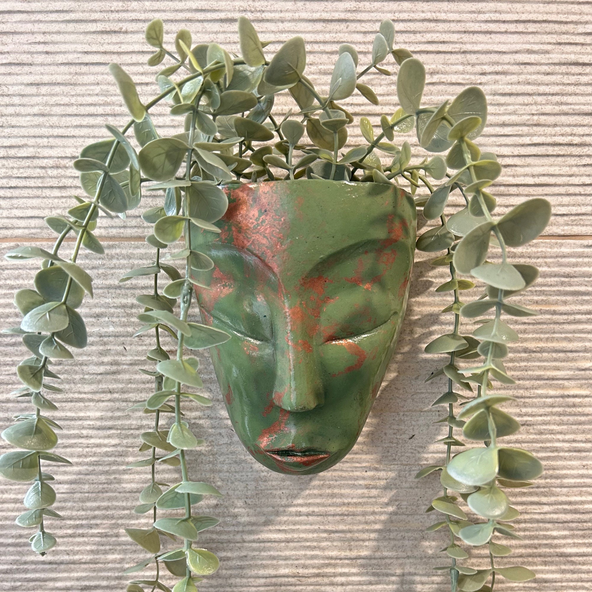 Face Wall Planter Face Sculpture Black Gold Bronze - Etsy