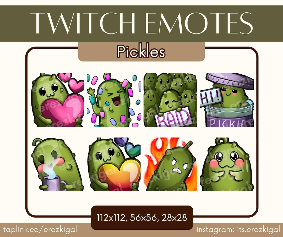 Pickle Emotes | Kawaii, Cute, Raid, Hype, Pride, Love, Angry, Silly ...