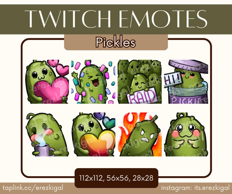 Pickle Emotes | Kawaii, Cute, Raid, Hype, Pride, Love, Angry, Silly ...