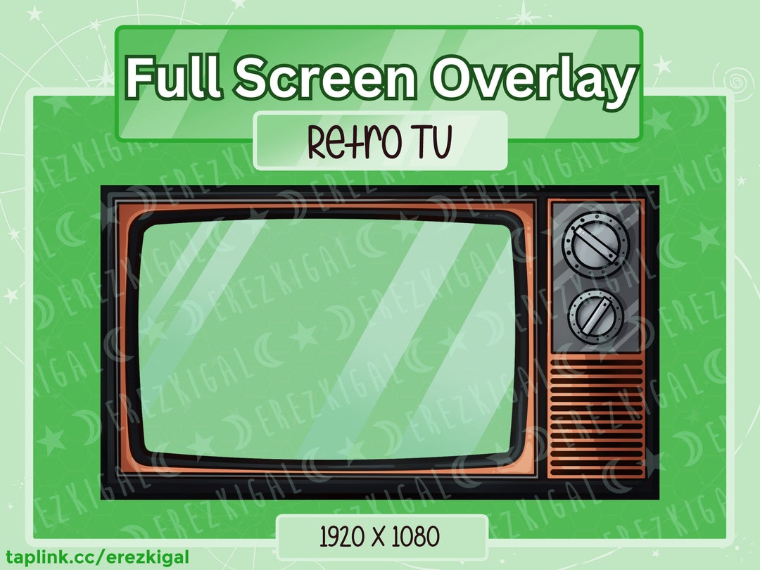 Retro TV Gaming Overlay Full Screen, Stream Border, Frame, Stream ...