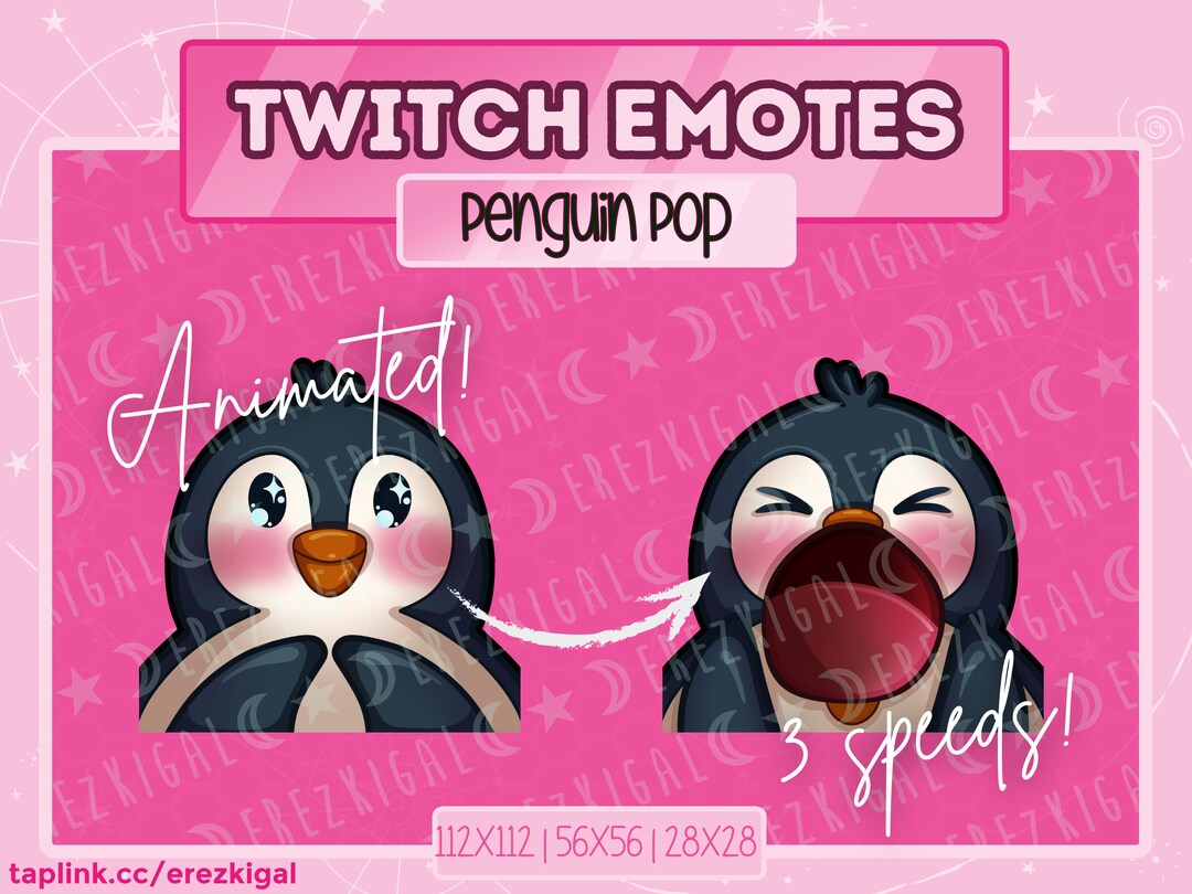 ANIMATED Penguin Pop Emote Kawaii, Cute, Hype, Pop Cat GIF Emotes for ...