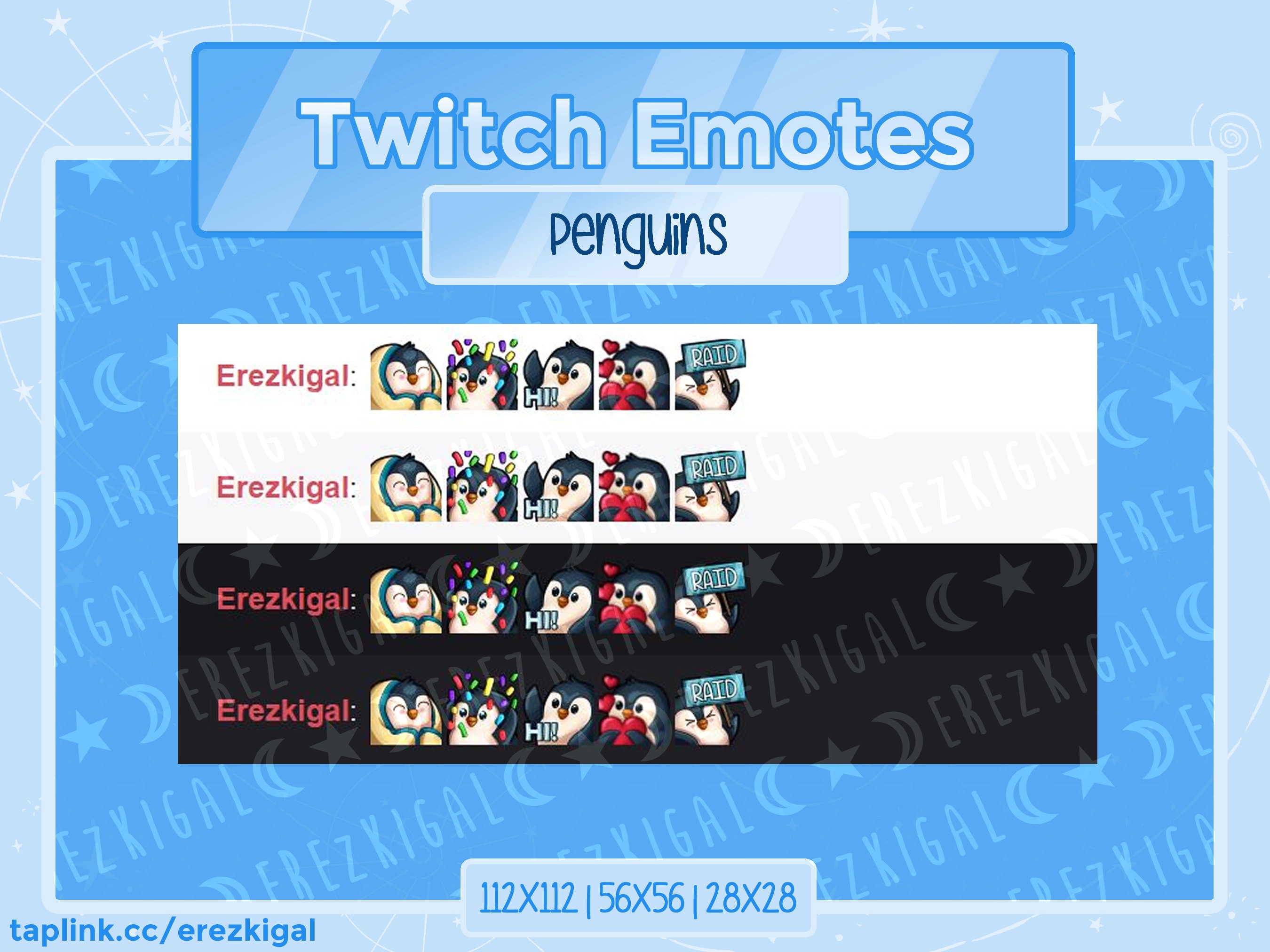 Penguin Emotes Kawaii, Cute, Arctic, Hype, Raid, Love, Cozy PNG Emotes ...