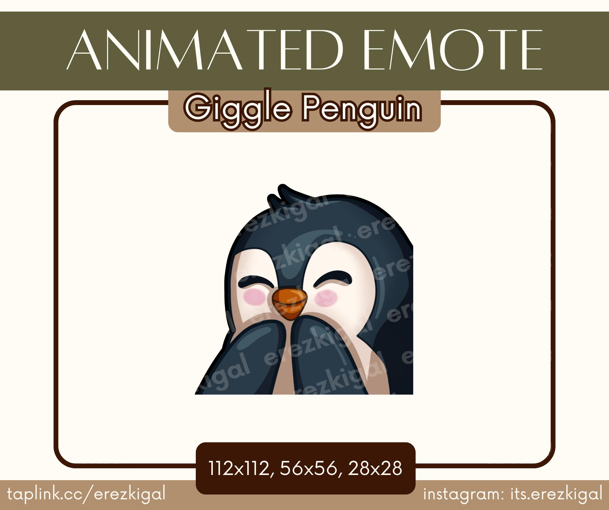 ANIMATED Giggle Penguin Emote | Kawaii, Cute, Laugh GIF Emotes for ...