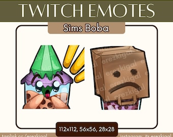 Sims Boba Bubble Tea Emotes | Kawaii, Cute, Plumbob, Paper Bag, the ...