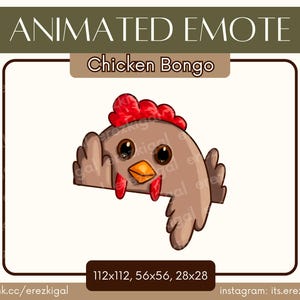 ANIMATED Bongo Chicken Emote | Kawaii, Cute, Hen, Drum, Excited GIF ...