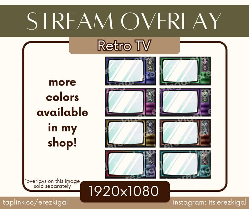 Retro TV Overlay Frame for Twitch & Youtube | Green Vintage Stream ...