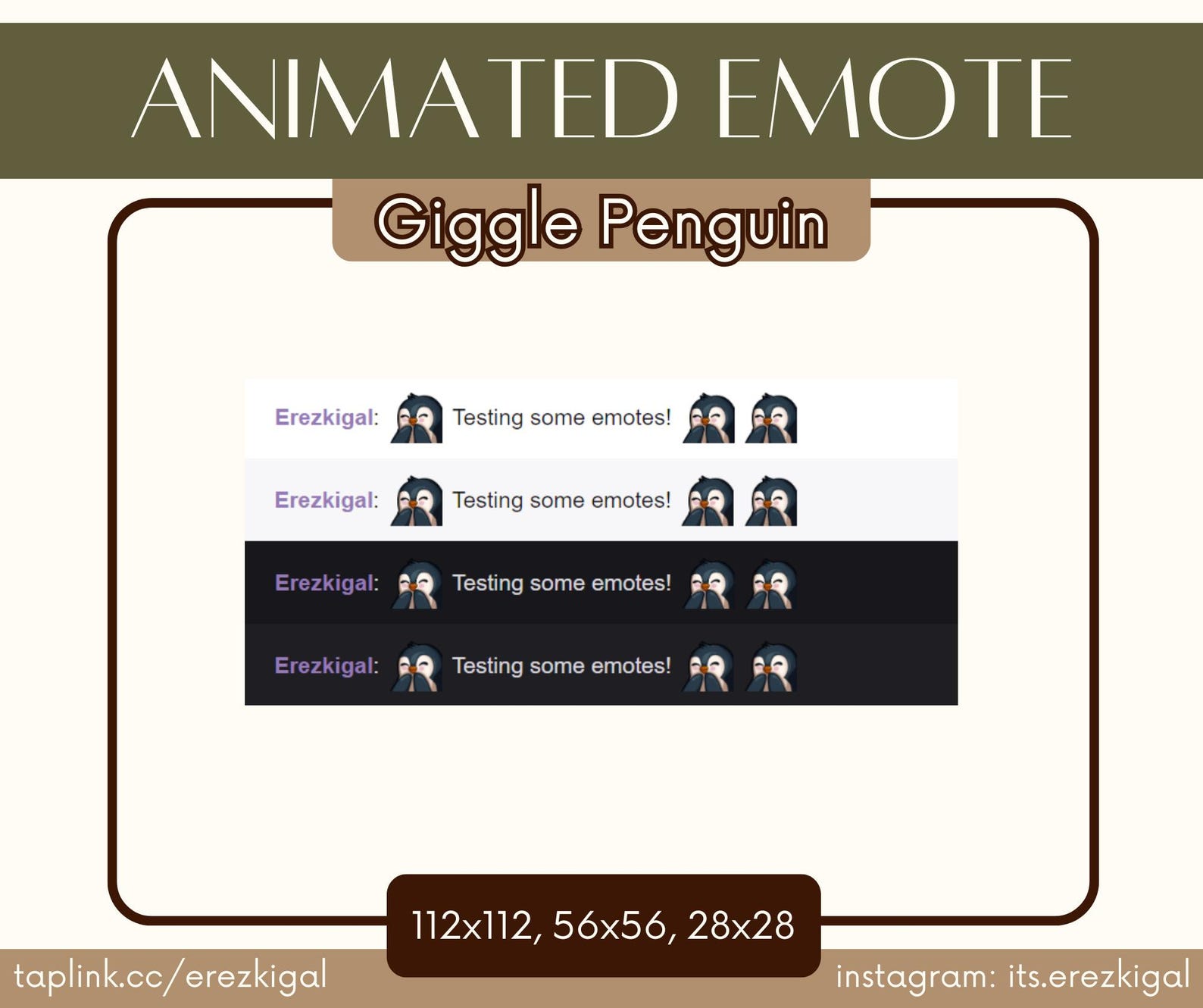 ANIMATED Giggle Penguin Emote | Kawaii, Cute, Laugh GIF Emotes for ...