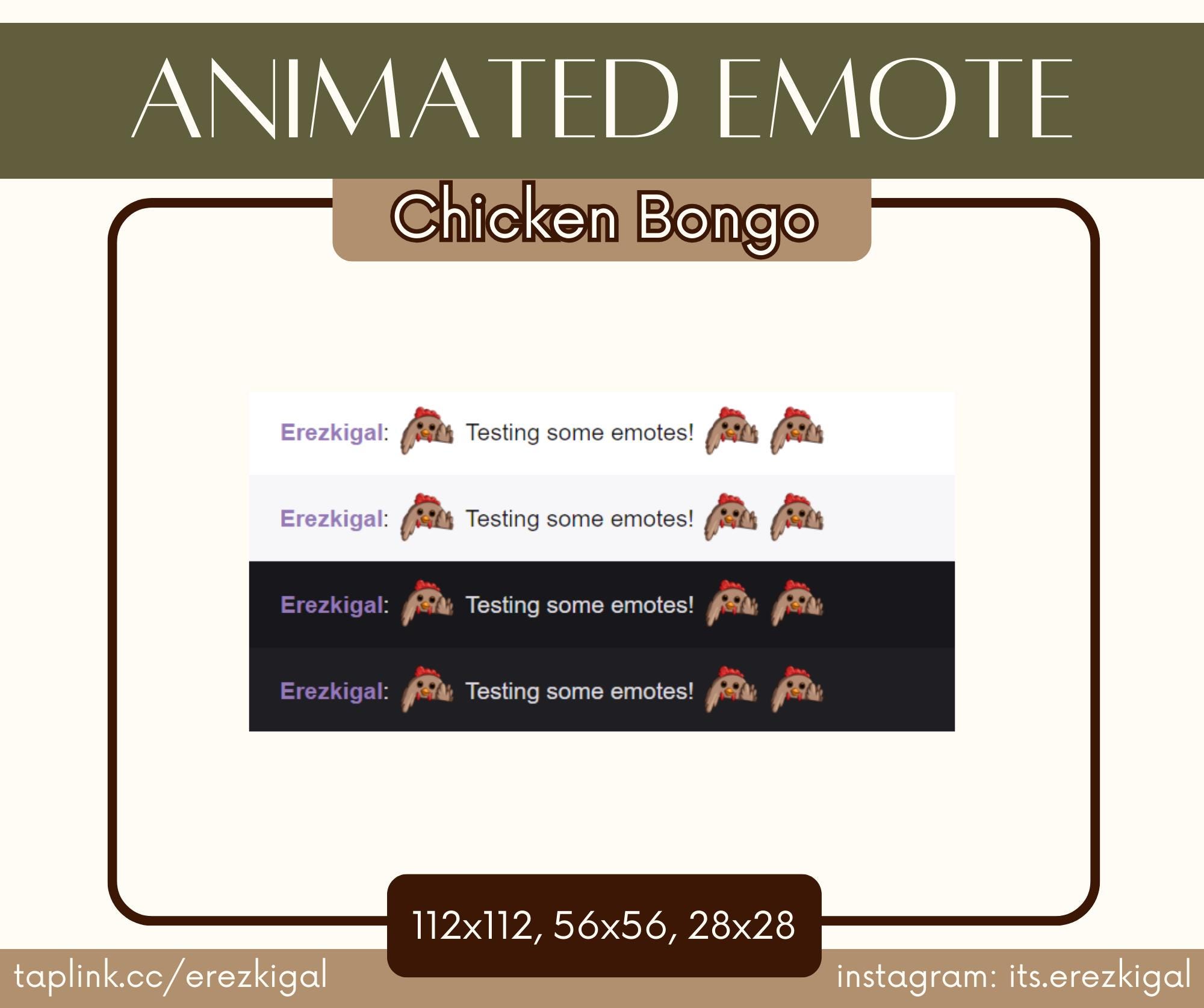 ANIMATED Bongo Chicken Emote | Kawaii, Cute, Hen, Drum, Excited GIF ...