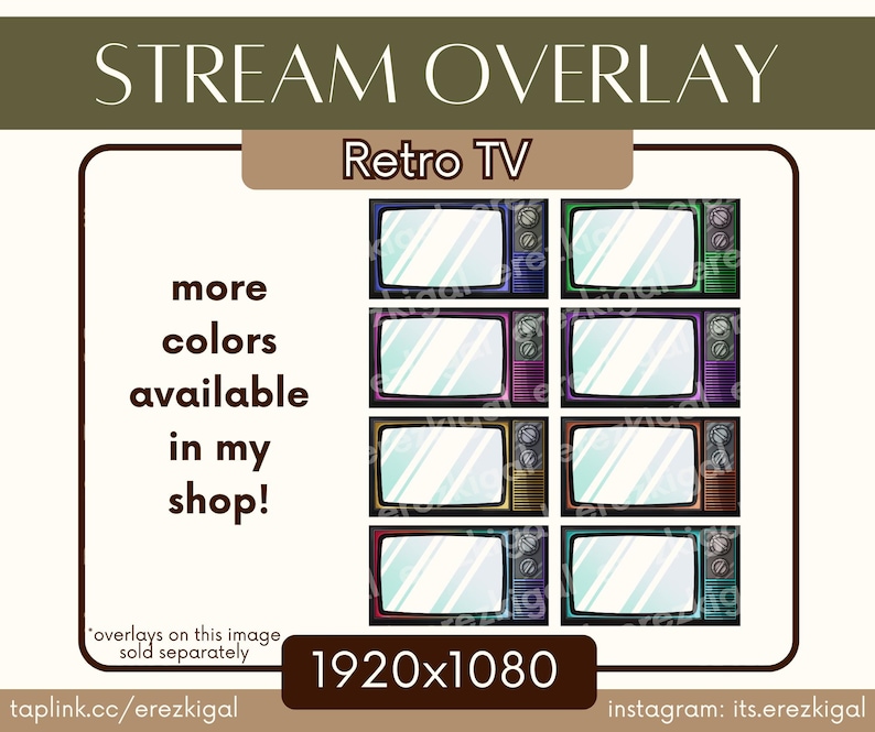 Retro TV Gaming Overlay | Full Screen, Stream Border, Frame, Stream ...