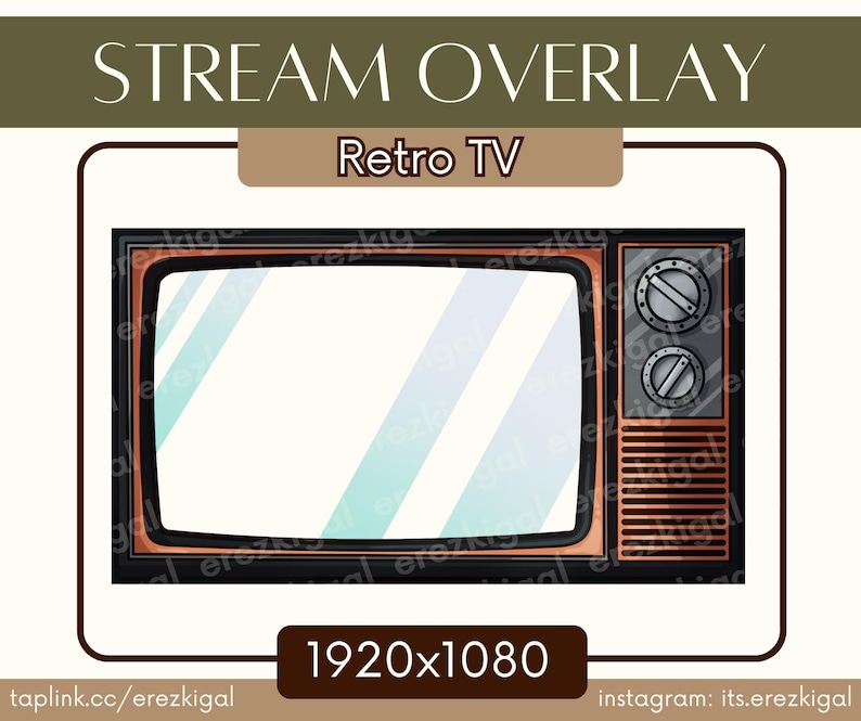 Retro TV Gaming Overlay | Full Screen, Stream Border, Frame, Stream ...
