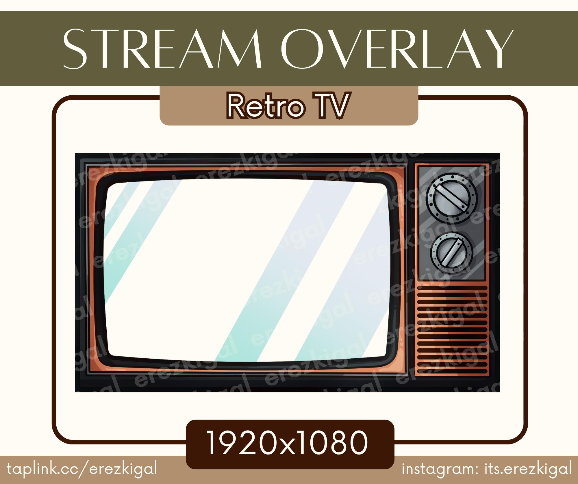 Retro TV Gaming Overlay | Full Screen, Stream Border, Frame, Stream ...