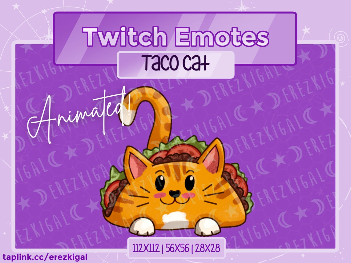 ANIMATED Taco Cat Emote Kawaii, Cute, Cat, Taco GIF Emotes for Twitch ...