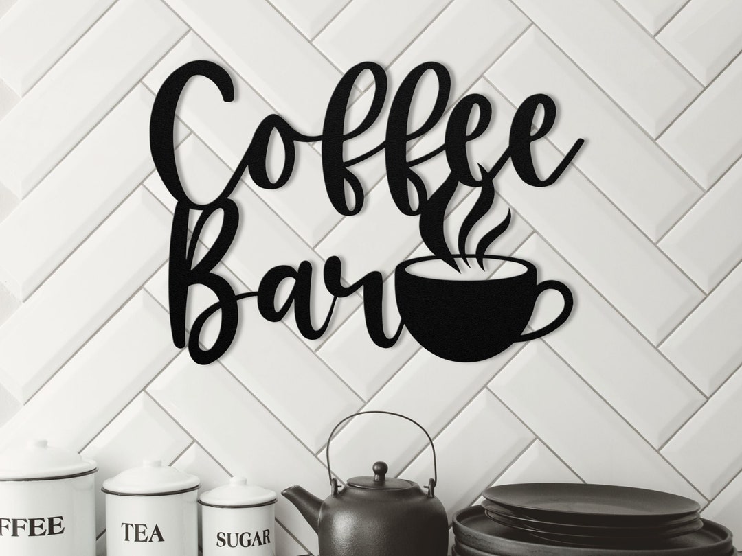 Coffee Bar Metal Sign, Custom Coffee Bar Sign, Personalized ...
