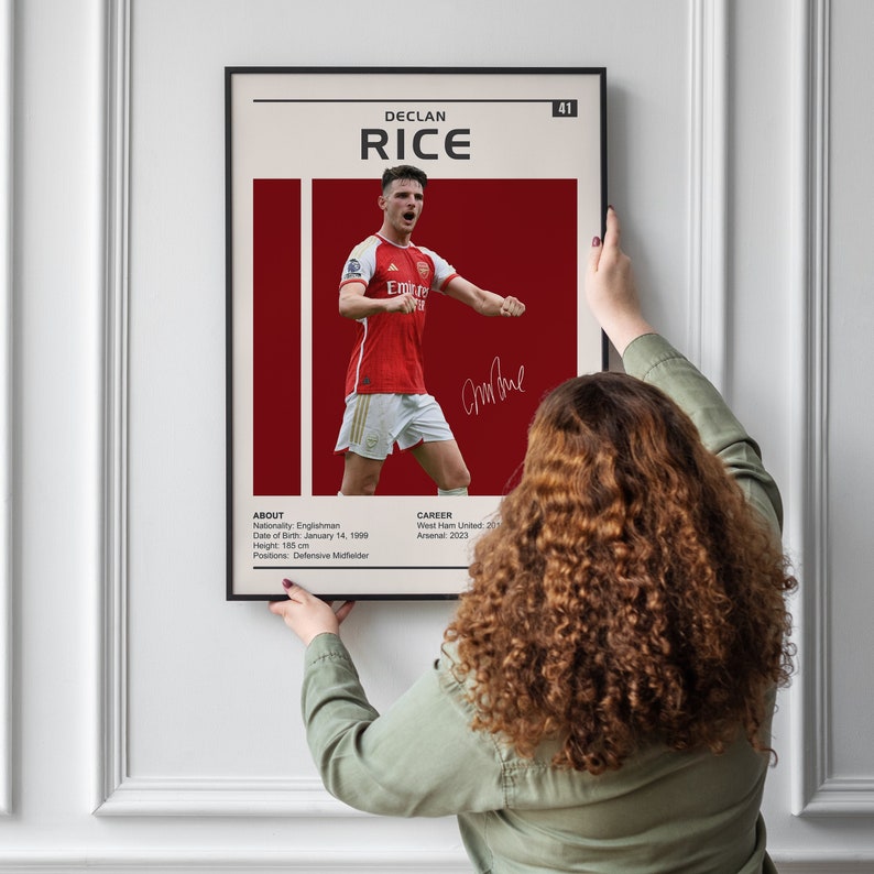 Declan Rice Poster | Declan Rice Print, Football Gift, Sports Poster ...