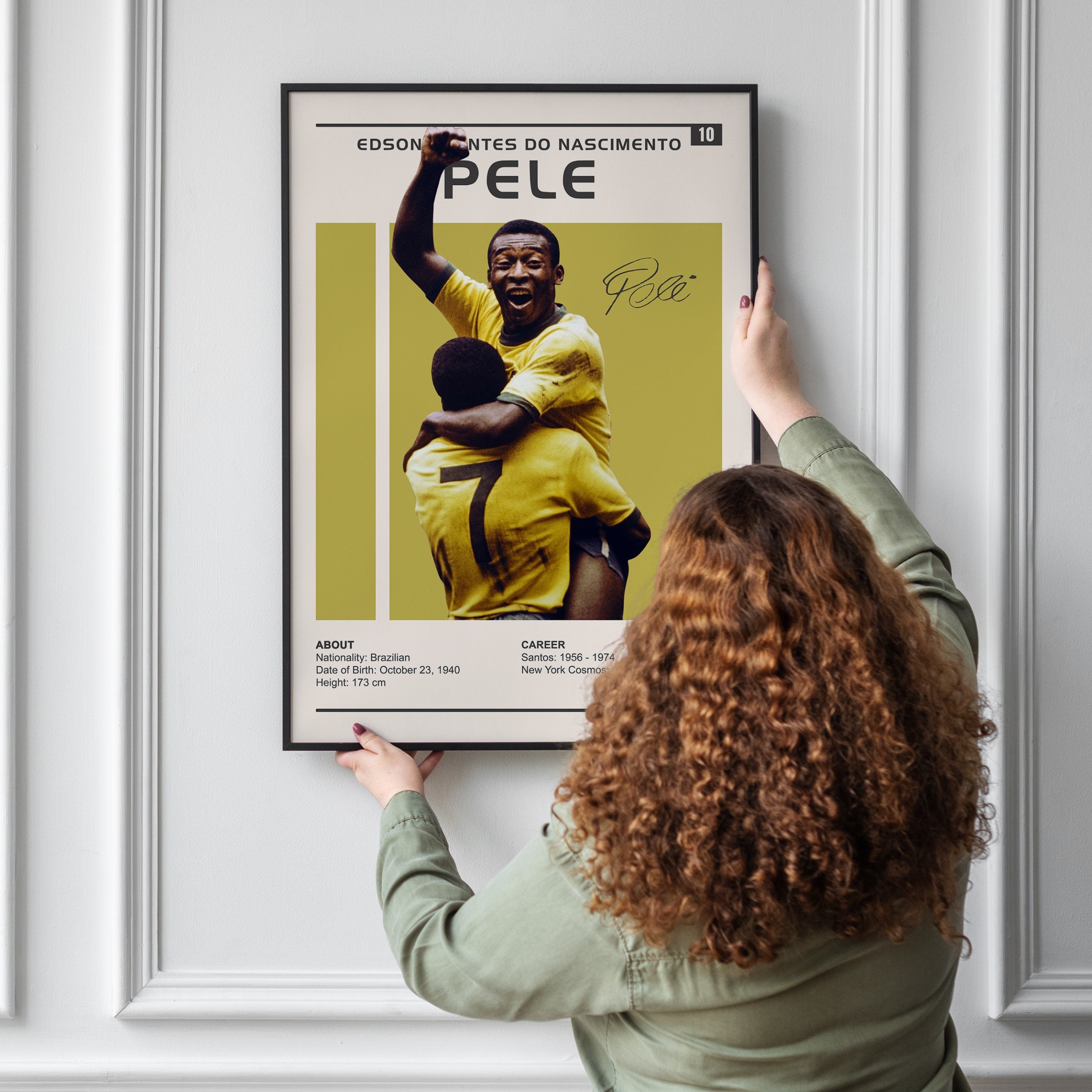 Pele Poster | Pele Print, Football Gift, Sports Poster, Football Player ...