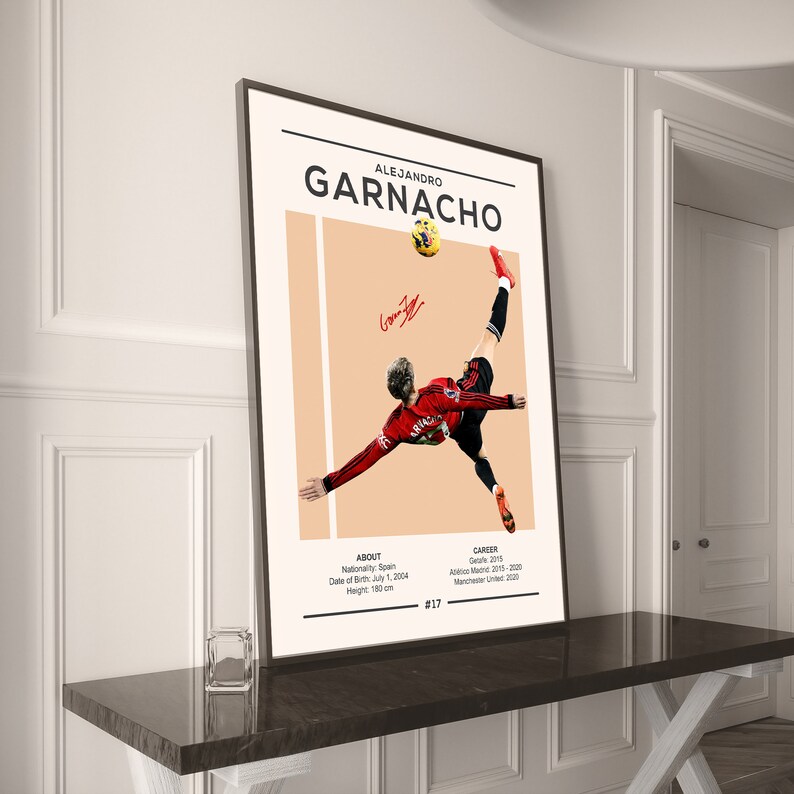 Alejandro Garnacho Poster, Alejandro Garnacho Print, Manchester United ...