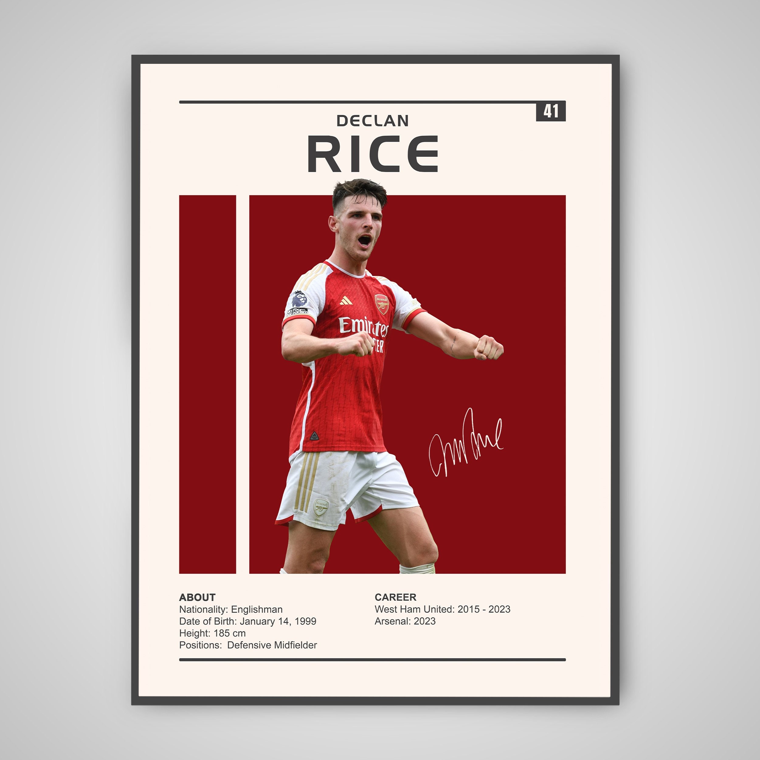 Declan Rice Poster | Declan Rice Print, Football Gift, Sports Poster ...