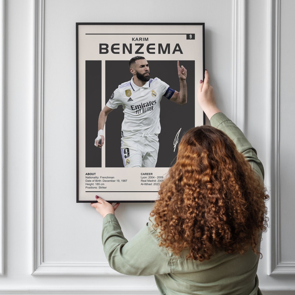 Karim Benzema Poster Karim Benzema Print, Sports Poster, Football ...