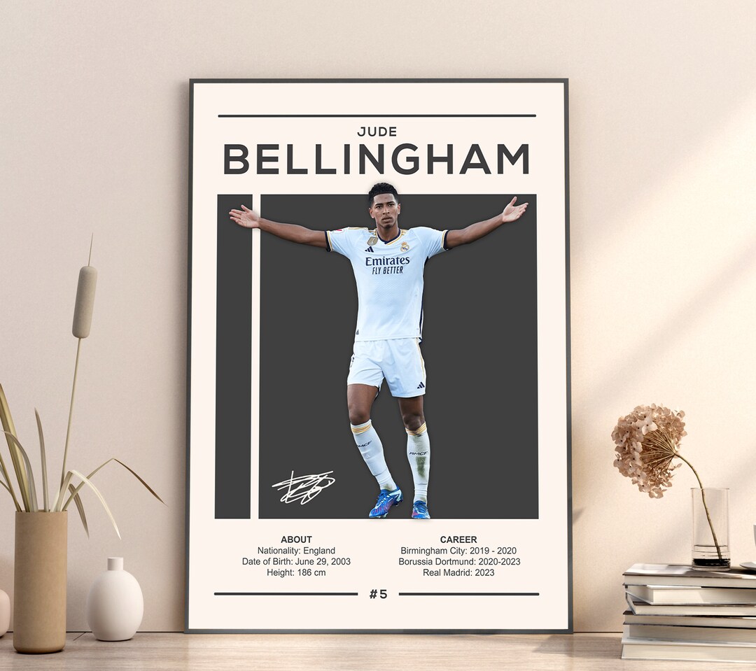 Jude Bellingham Poster, Real Madrid Poster, Football Gift, Sports ...