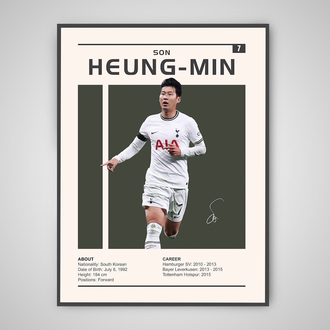 Heung-min Son Poster | Son Heung-min Tottenham Hotspur Poster, Sports ...